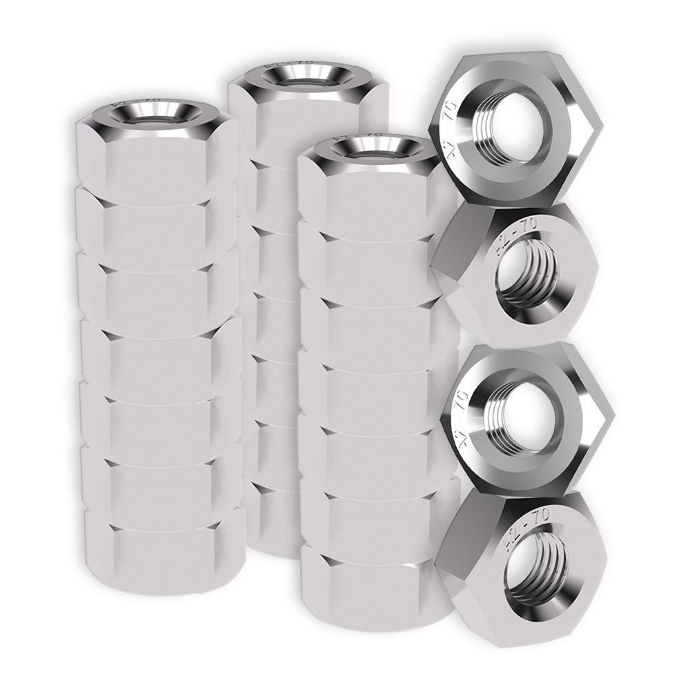 Edelstahl Muttern M8 - DIN 934/ISO 4032 A2 V2A - 25 Stück - Gewinde: M8
