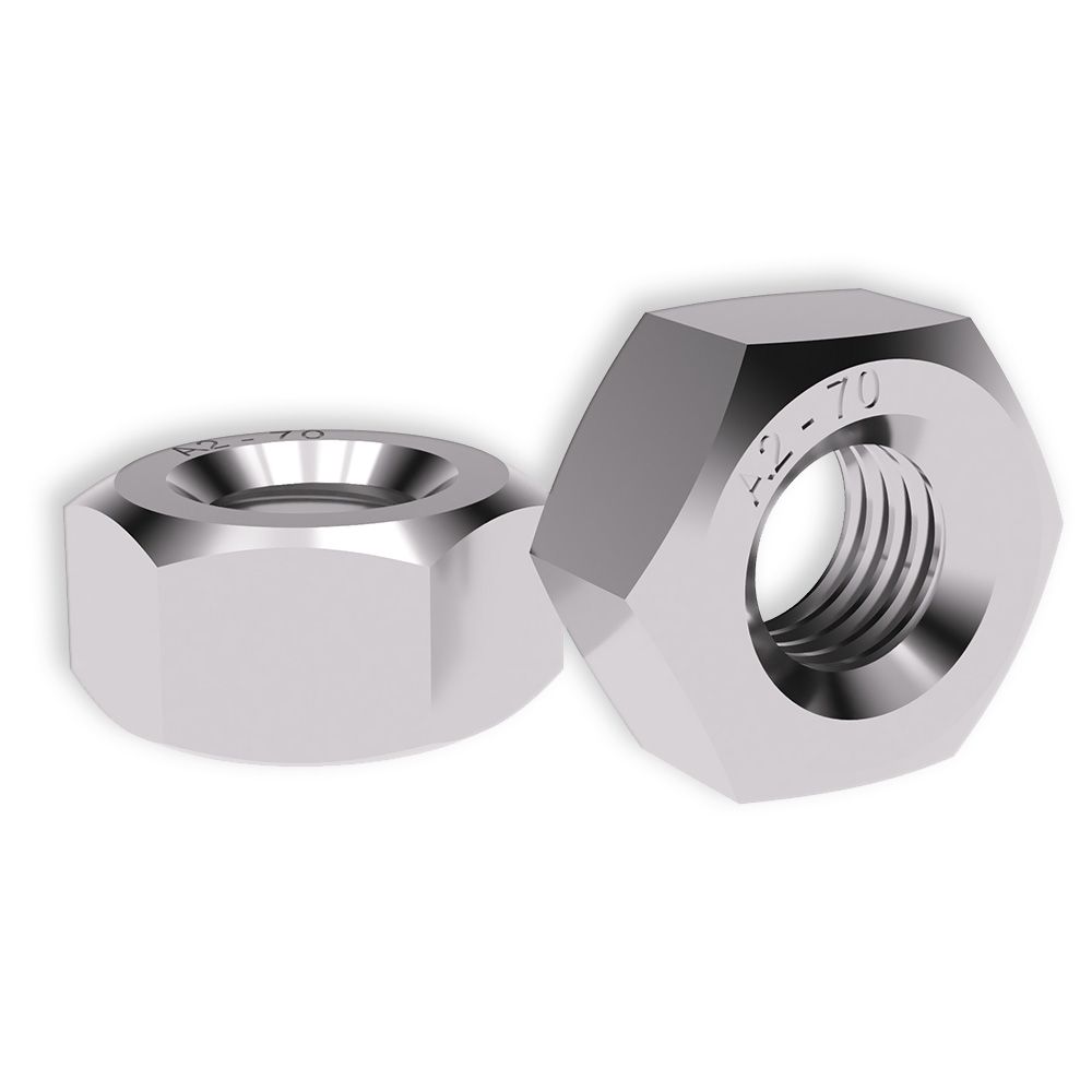 Stainless steel nuts M4 - DIN 934/ISO 4032 A2 V2A - 25 pieces - Thread: M4